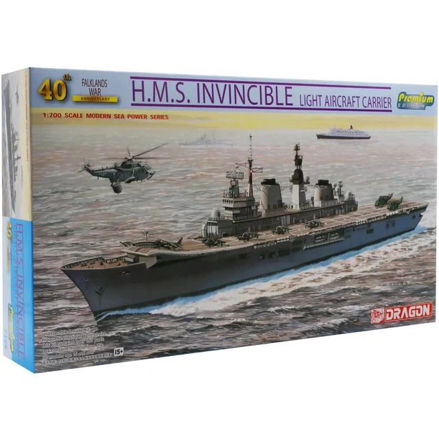 DRAGON HMS INVINCIBLE Aircraft Carrier Falklands War Ship Model Kit ...