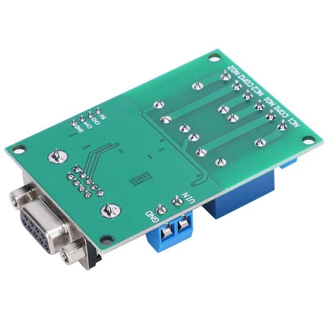 RS232 SERIAL PORT Relay Switch Board Module 2 Channel DB9 Interface ...