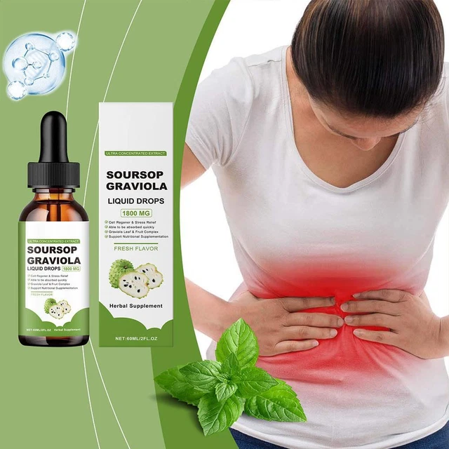 100% PURE ORGANIC Soursop Extract,Tindly Soursop Graviola Liquid Drops ...