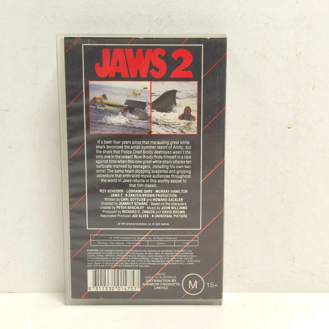 JAWS 2 - Small Box VHS Tape $29.50 - PicClick AU