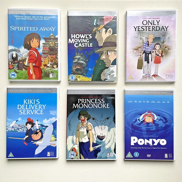 STUDIO GHIBLI DVD Bundle Ponyo Totoro Spirited Away Mononoke Howls ...