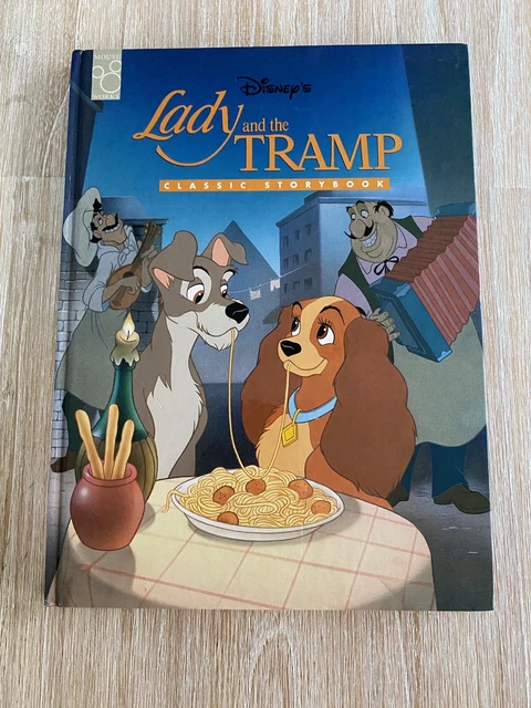 VINTAGE DISNEY LADY & The Tramp Storybook Mouse Works Big Hardcover ...