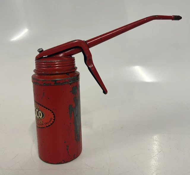 VINTAGE WESCO OIL Can 3300 Special 1957 Red 4" Tall Birmingham England ...