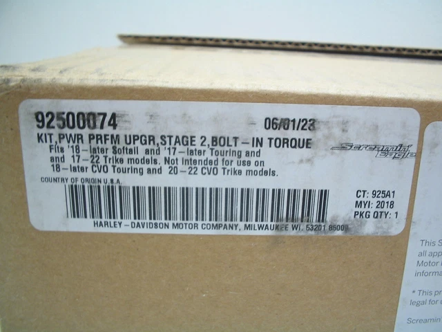 SCREAMIN' EAGLE MILWAUKEE-EIGHT Stage II Bolt In Torque Kit - Harley M8 ...