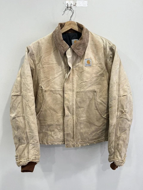 VINTAGE CARHARTT JACKET Thrashed Brown workwear £94.17 - PicClick UK