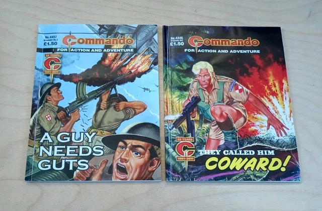 COMMANDO COMICS~THEY CALLED him Coward! & A Guy Needs Guts (4445 & 4437) £1.75 - PicClick UK