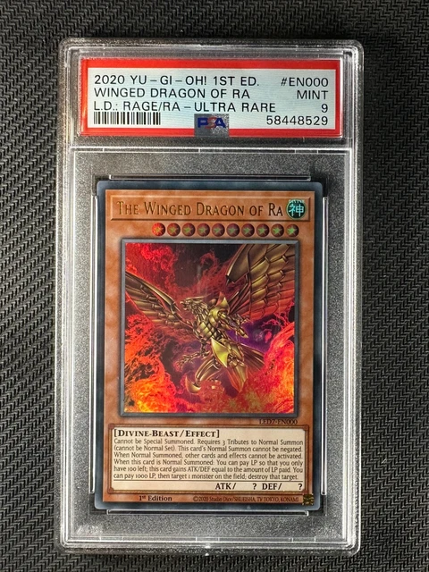 YUGIOH CARD PSA 8 The Winged Dragon Of Ra 1st Ed 2020 Ultra Rare LED7 ...