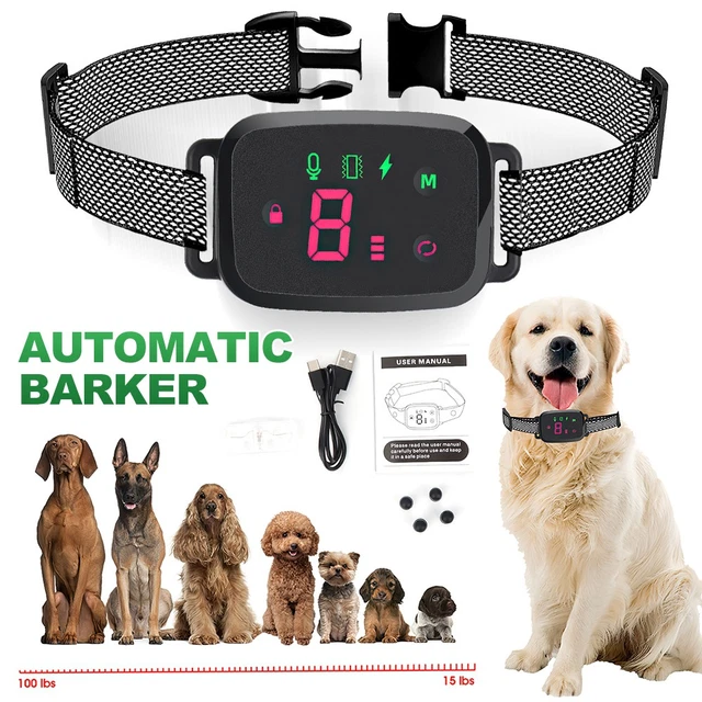 DOG BARK COLLAR-COMPACT Anti Barking Remote Stop Training sound-vibrate ...