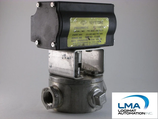 KEYSTONE PNEUMATIC ACTUATOR Three Way Valve 1" Npt 79U-003U-D000-A00 ...
