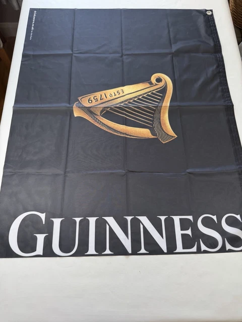GUINNESS FLAG BANNER 100cm By 80cm Pub Bar Collectable Man Cave £15.00 ...