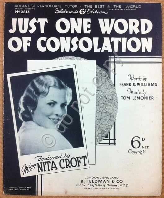 SPARTITO - SHEET music - Williams & Lemonier - Just one word of ...