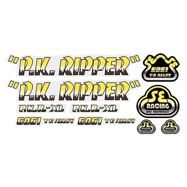 SE RACING - 80'S PK Ripper DRIPPY FONT decal set in YELLOW/BROWN - Old ...