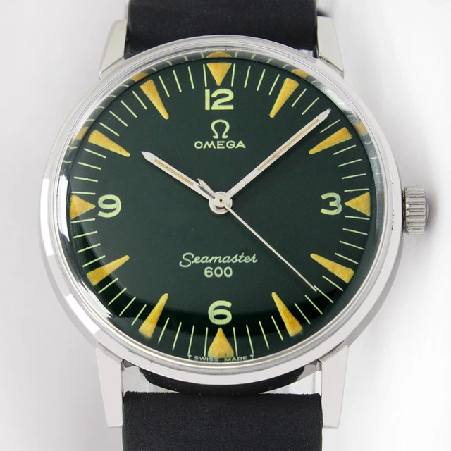 VINTAGE OMEGA SEAMASTER 600 " Afghan Airforce " Vert Cadran Montre 135. ...