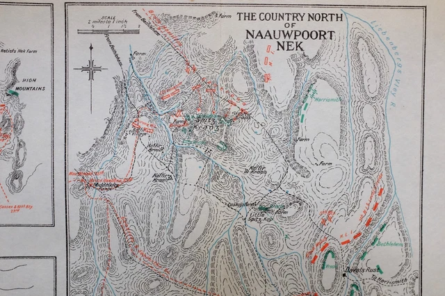 BOER WAR ERA Map/Battle Plan Capture Of Retief's Nek Slabbert's Nek ...