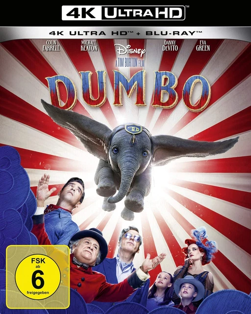 DUMBO (LIVE-ACTION) (4K UHD Blu-ray) Keaton Michael Green Eva Farrell ...