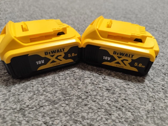 2Х DEWALT DCB184 5.0ah 18v XR Lithium Ion Li-Ion Battery, LED Indicator ...