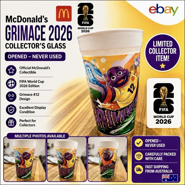 MCDONALD’S FIFA WORLD Cup 2026 Grimace #12 Collector Glass – Opened ...