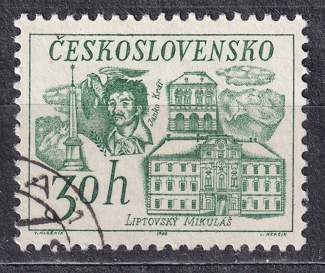 CZECHOSLOVAKIA 1968 SC#1524 USED st., The writer Janko Kral, Liptovsky ...
