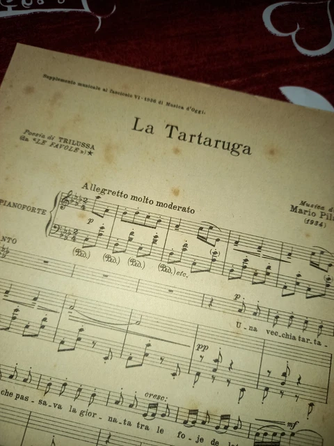 SPARTITO &LA TARTARUGA& di MARIO PILATI su Poesia di TRILUSSA 1934 ...