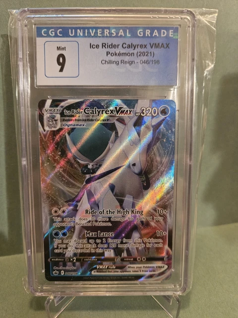 2021 POKÉMON CHILLING Reign Ice Rider Calyrex VMAX art complet 046/198 ...