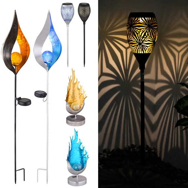 LED FICHE LAMPE Feuer-Effekt Jardin Spot pour Extérieur Flammes Table ...