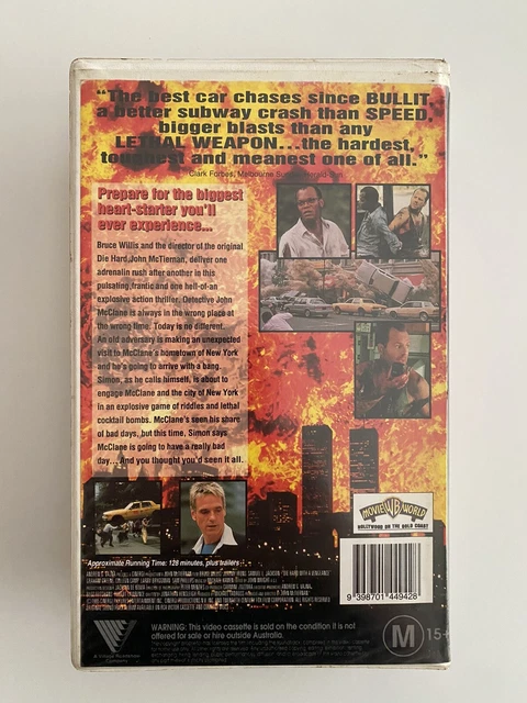 DIE HARD 3 - With A Vengeance [VHS] Roadshow Big Clamshell Ex-Rental Video Tape $24.95 - PicClick AU