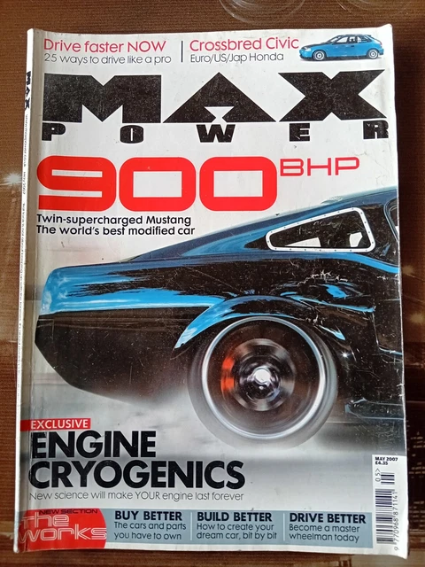 MAX POWER MAGAZINE May 2007 Ford Mustang VW Golf Mazda RX-7 Honda Civic ...