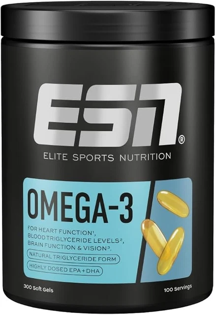 ESN SUPER OMEGA 3 Capsules, 300 Soft Gels, 100 Servings - High Dose EPA ...