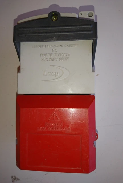 LUCY STREET LIGHTING Double Pole Fused CutOut Isolator Fuse 25A 240V ...