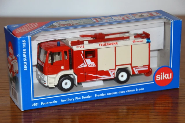 SIKU 2101 OVP, MAN TGA gesch. Zugmaul, HLF m. Lichtmast/Leiter/Haspel, Feuerwehr EUR 45,50 ...