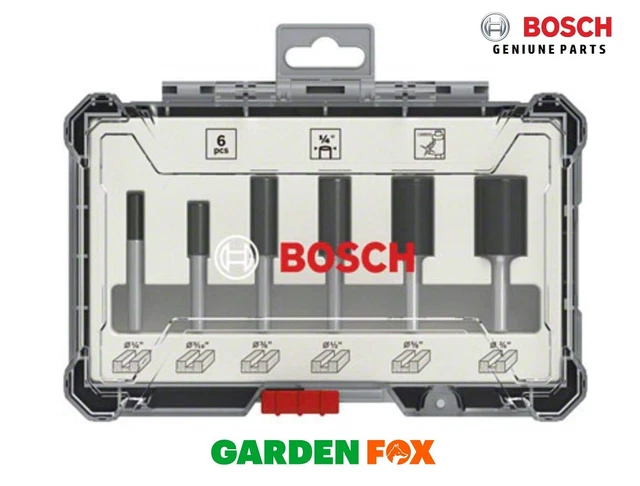 BOSCH ROUTER SET 6 Piece Straight 1/4 Shank 2607017467 3165140957984 ...