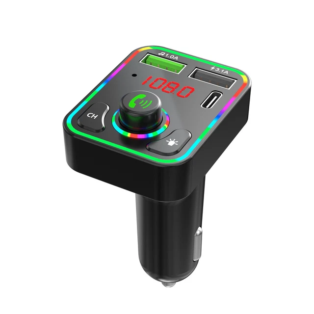 BLUETOOTH 5.0 CAR Wireless FM Transmitter Adapter 2USB PD Charger AUX ...