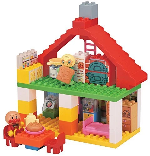 BANDAI BLOCK LABO Anpanman Big Bread Factory and a nice house block ...