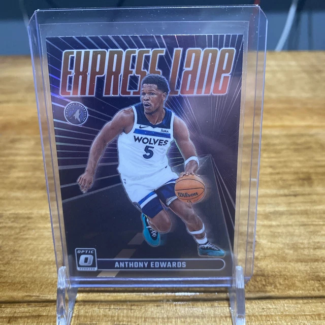 ANTHONY EDWARDS 2023-2024 Panini Optic Express Lane Inserto Prizm Lupi ...