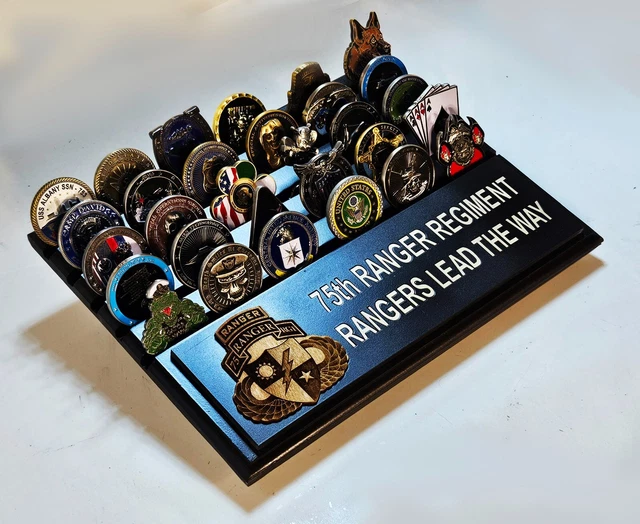 US ARMY 75TH Ranger Regiment desktop challenge coin display appx 30 ...