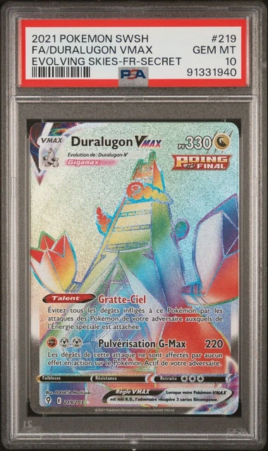 CARTE POKÉMON : Duralugon Vmax 219/203 - Psa 10 - Evolution Celeste EUR ...