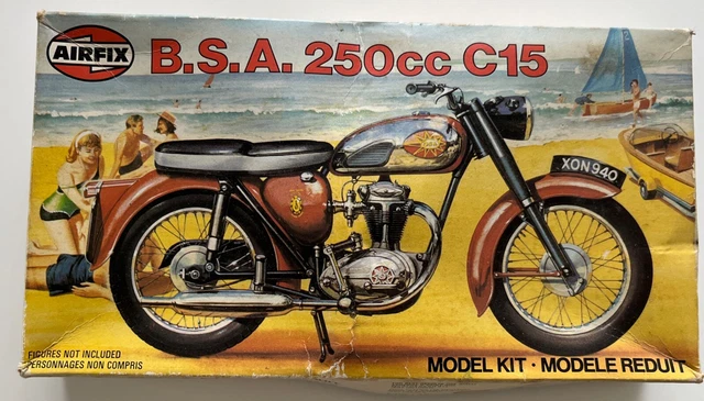 VINTAGE AIRFIX B.S.A 250cc C15 STAR MODEL KIT MOTORBIKE SERIES 3 1970's BIKE-NEW £59.99 ...