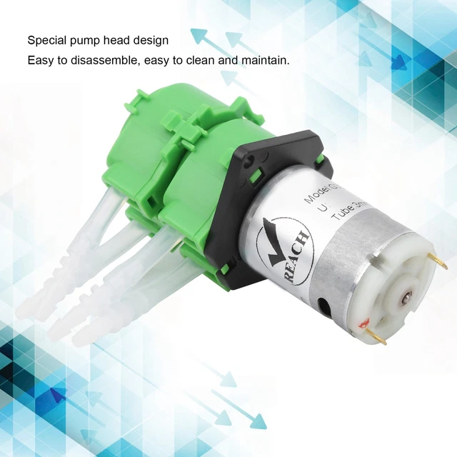 FLAT PERISTALTIC PUMP Dual Head Liquid Water Dosing For Fish Tank ...