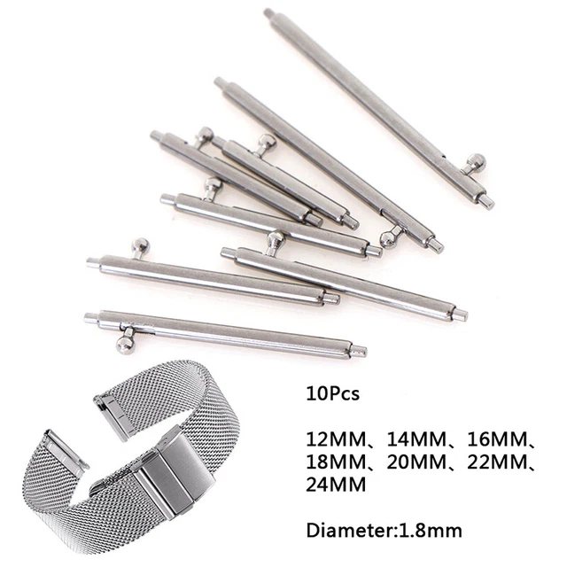 10* QUICK RELEASE Spring Bars Stainless Steel Watch Band Strap Pin Bar ...