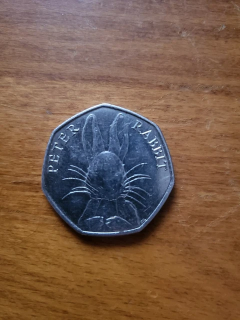 ***VERY RARE**** BEATRIX Potter Peter Rabbit HALF WHISKER 50p Coin 2016 ...