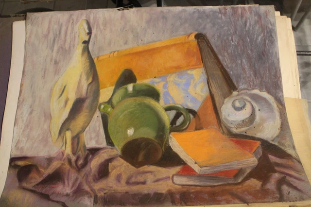 PASTEL NATURE MORTE oiseau et divers ancien EUR 15,00 - PicClick FR