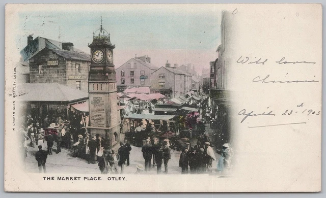 OTLEY YORKSHIRE THE Market Place Postcard, Duplex West Hartlepool ...