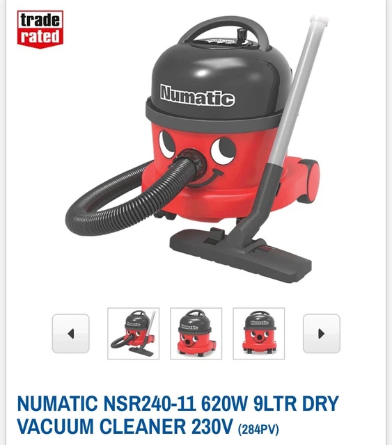 NUMATIC NSR240-11 620W 9Ltr Dry Vacuum Cleaner 230V £100.00 - PicClick UK