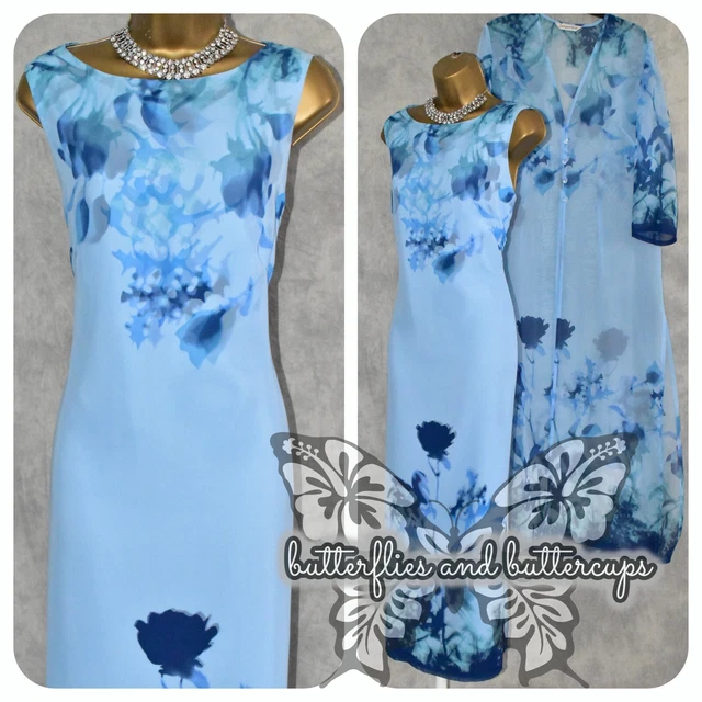 JACQUES VERT SIZE 14 Mother of the Bride Outfit Long Dress and Jacket ...