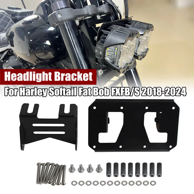 HEADLIGHT BRACKET MODULAR Combo Kit For Softail Fat Bob + Baja Designs ...