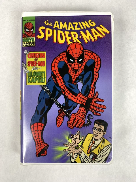 VHS AMAZING SPIDER-MAN Origin & Kilowatt Kaper Cassette VTG 1998 Marvel ...