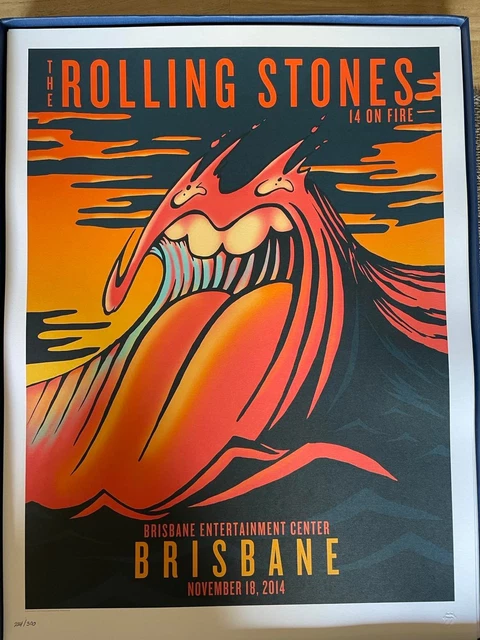 ROLLING STONES 14 on fire tour poster lithograph Brisbane australia EUR ...