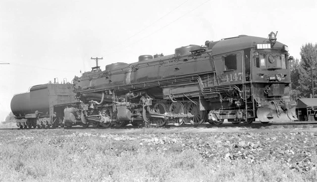 SP SOUTHERN PACIFIC Railroad Locomotive Engine No 4147 Old Train Photo ...