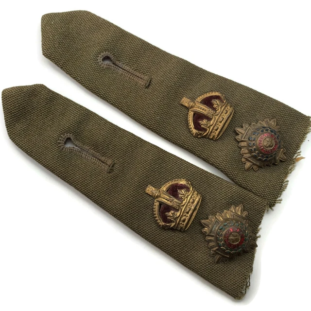 WW2 BRITISH ARMY Officers Insignia Pips Rank Epaulette PAIR ...