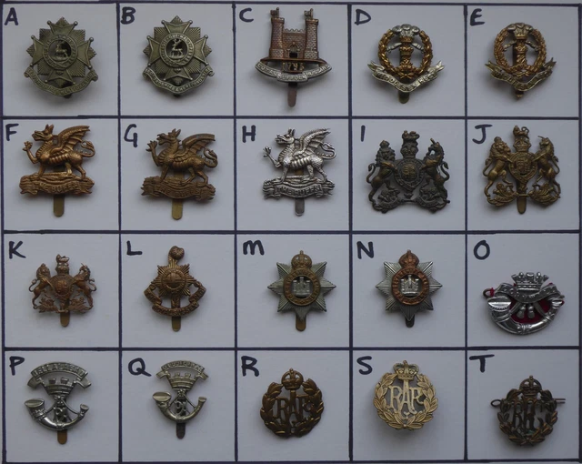 AUTHENTIC PERIOD CAP badges. Sold Separately. WWI, WWII, RFC etc. FREE ...
